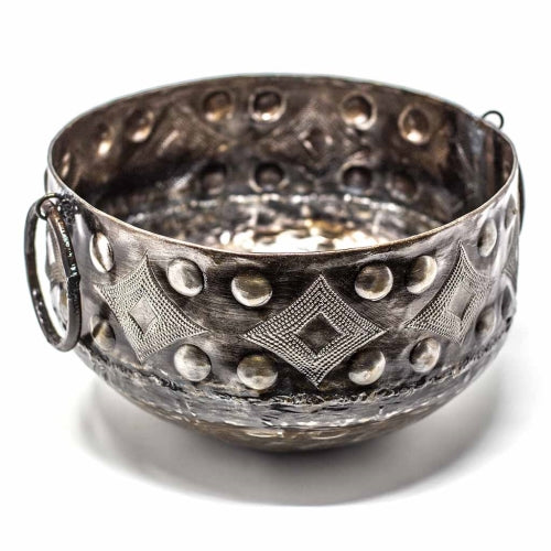Large Hammered Metal Container with Round Handles Perfect for Indoor or ...