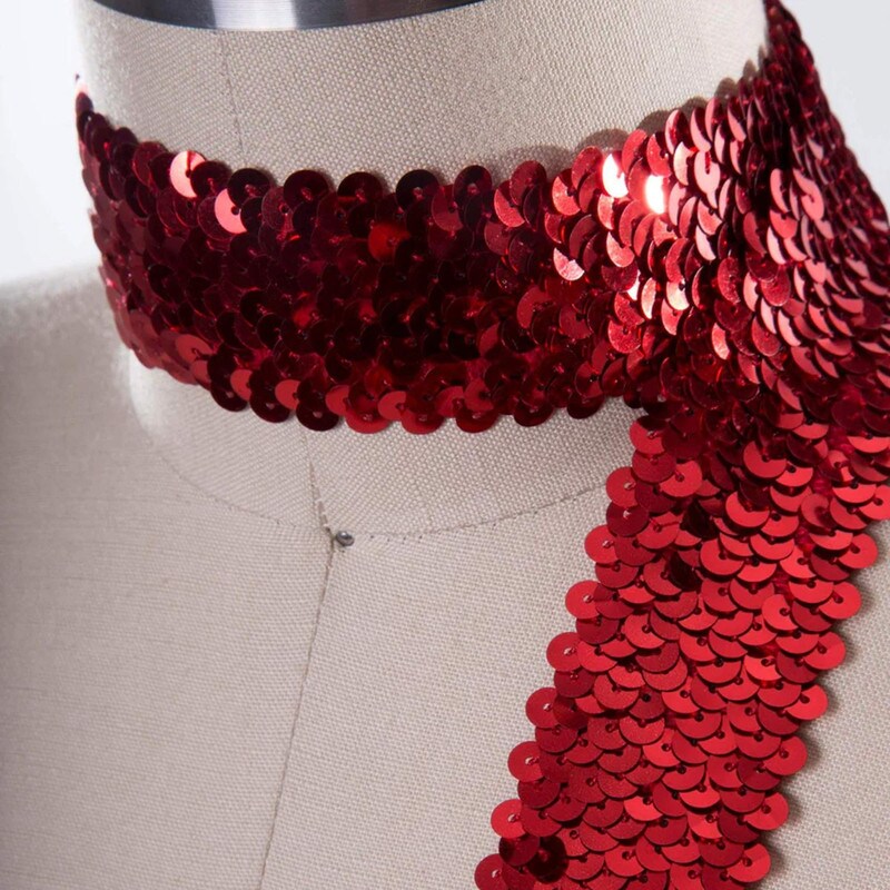 1 Yard 1.5" Red Stretch Sequin Trim | Michaels