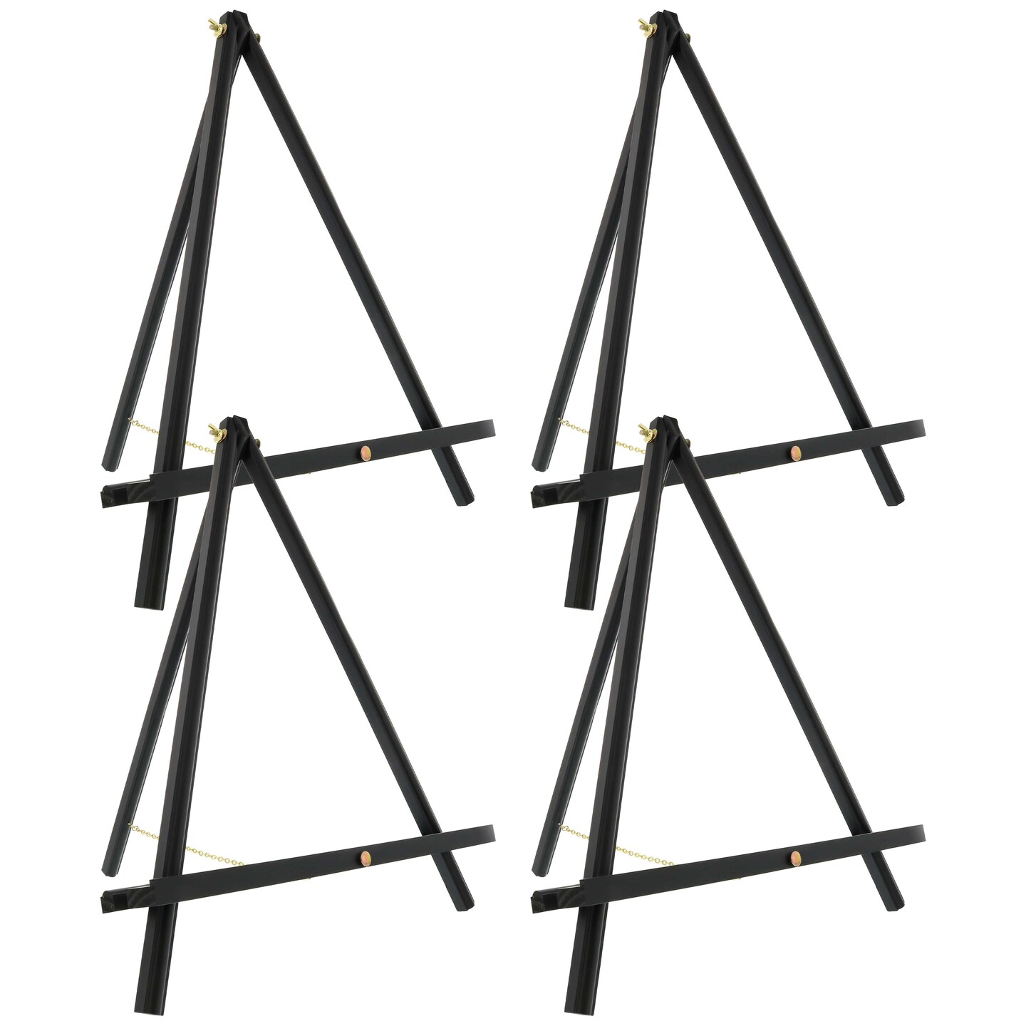 16" Black Wood Tabletop Easel (4 Pack) - Adjustable A-Frame Canvas ...