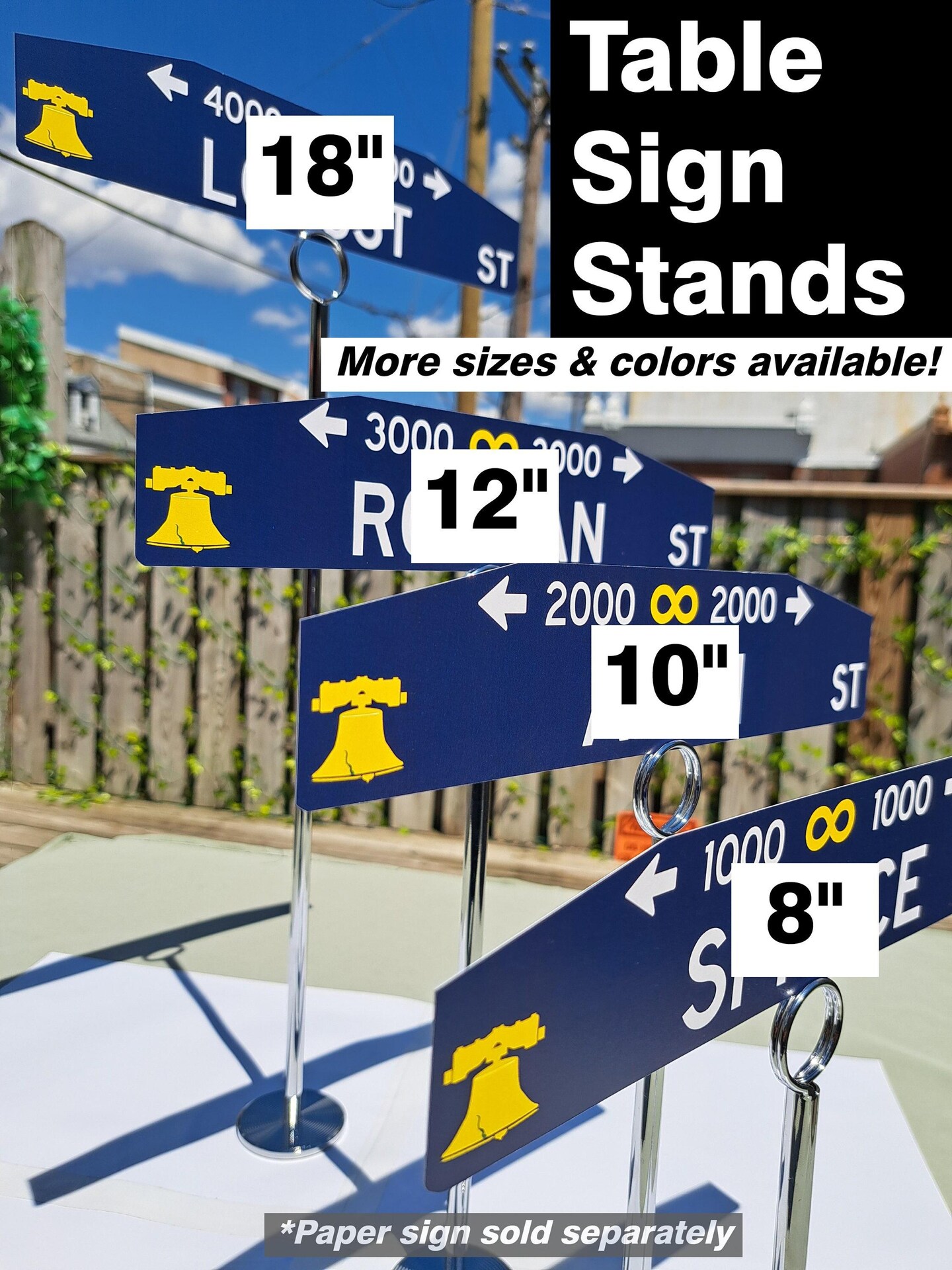 Table Sign Holders Stands - Chrome - Black - Bronze - 1.5", 2.5", 4", 6 ...