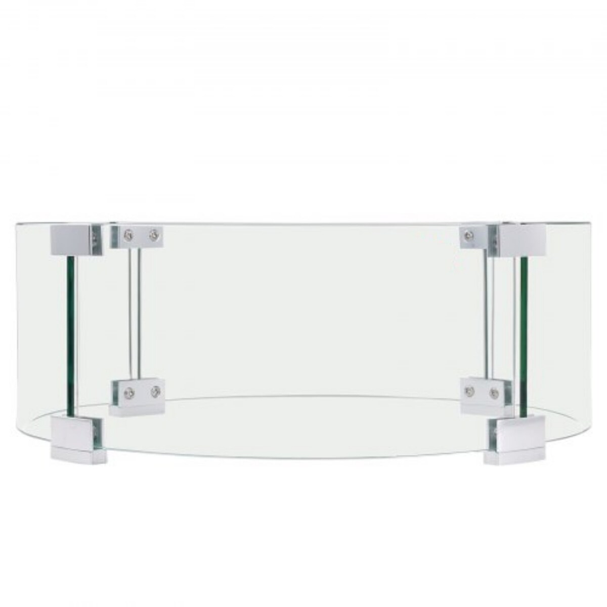 Clear Tempered Glass Fire Pit Wind Guard, 6mm Thick with Aluminum ...