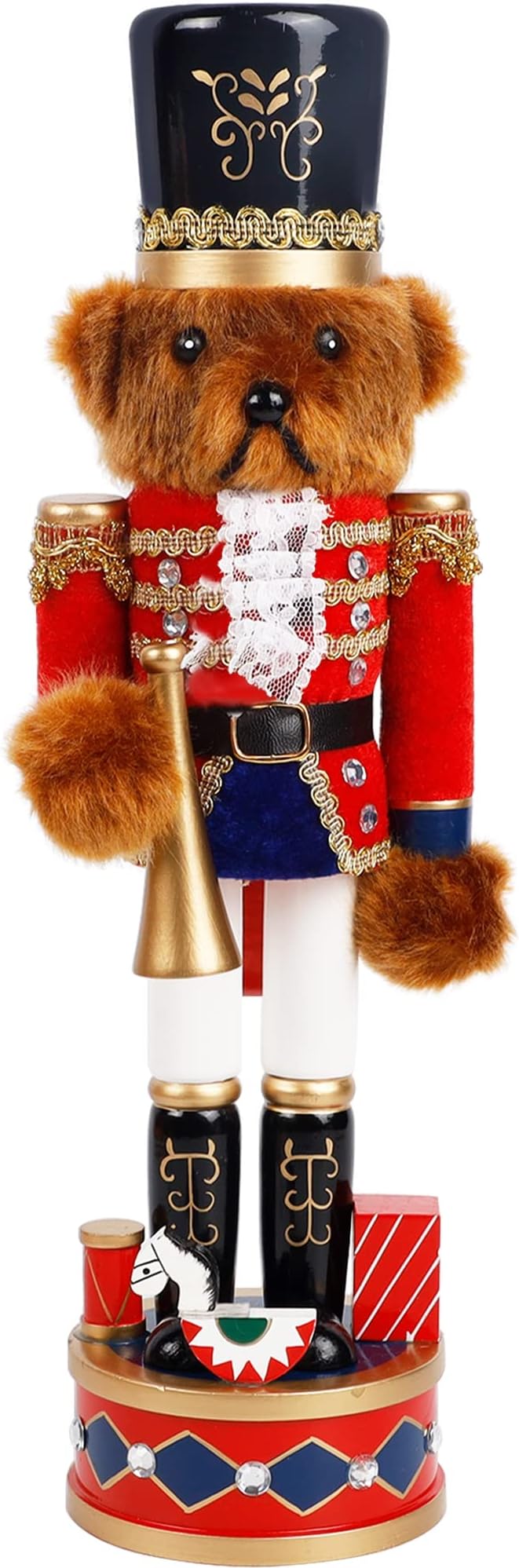 Christmas Nutcracker Figures, 14 Inch Wooden Nutcracker Bear Trumpeter ...