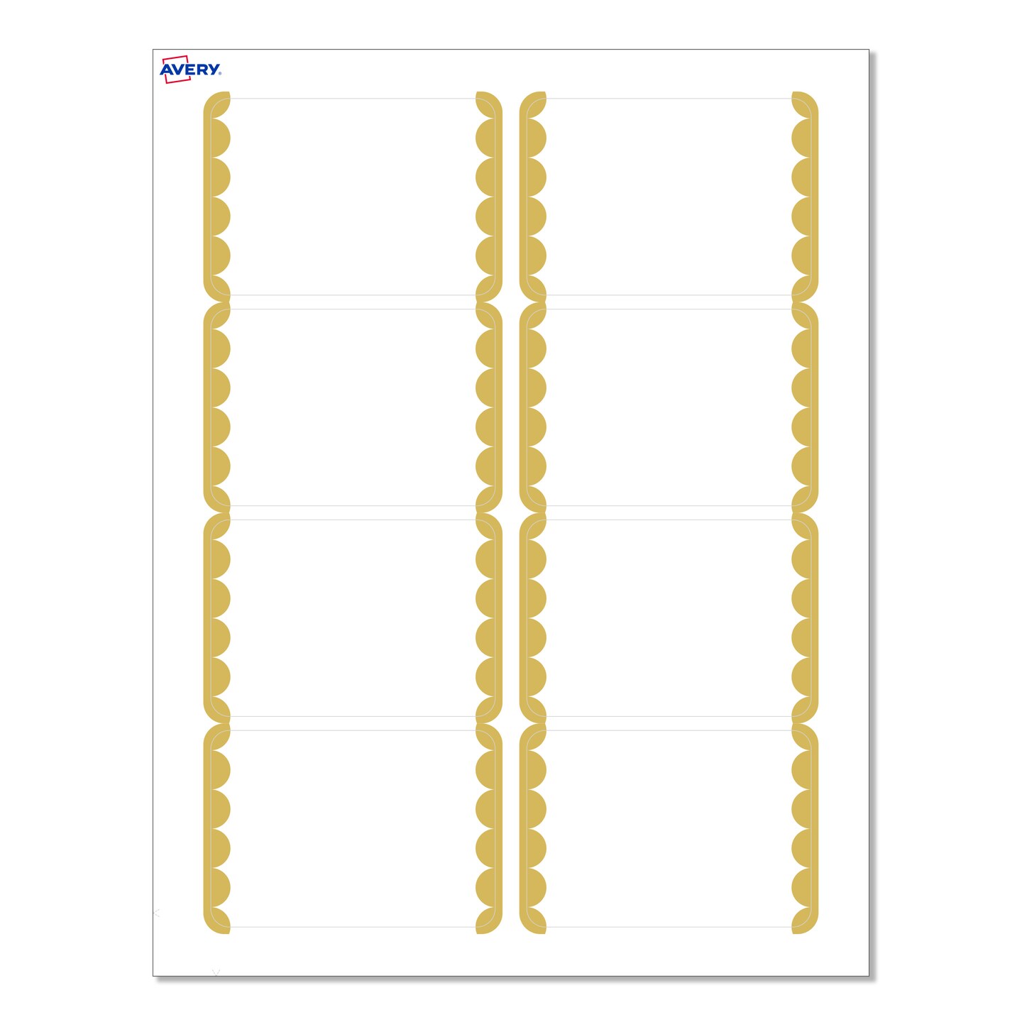 Avery® Printable Rectangle Adhesive Name Tags, Gold Dots Edge Design, 2 ...