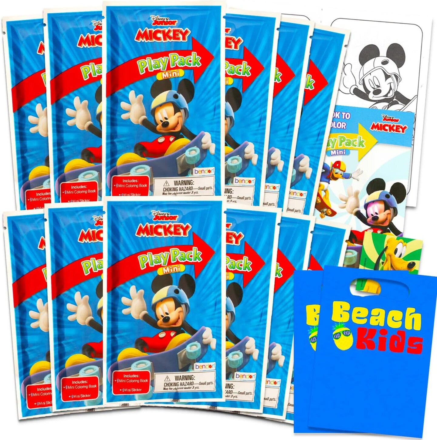 2 Pc Mickey Mouse Mini Party Favors Set - Bundle with 12 Mickey and ...