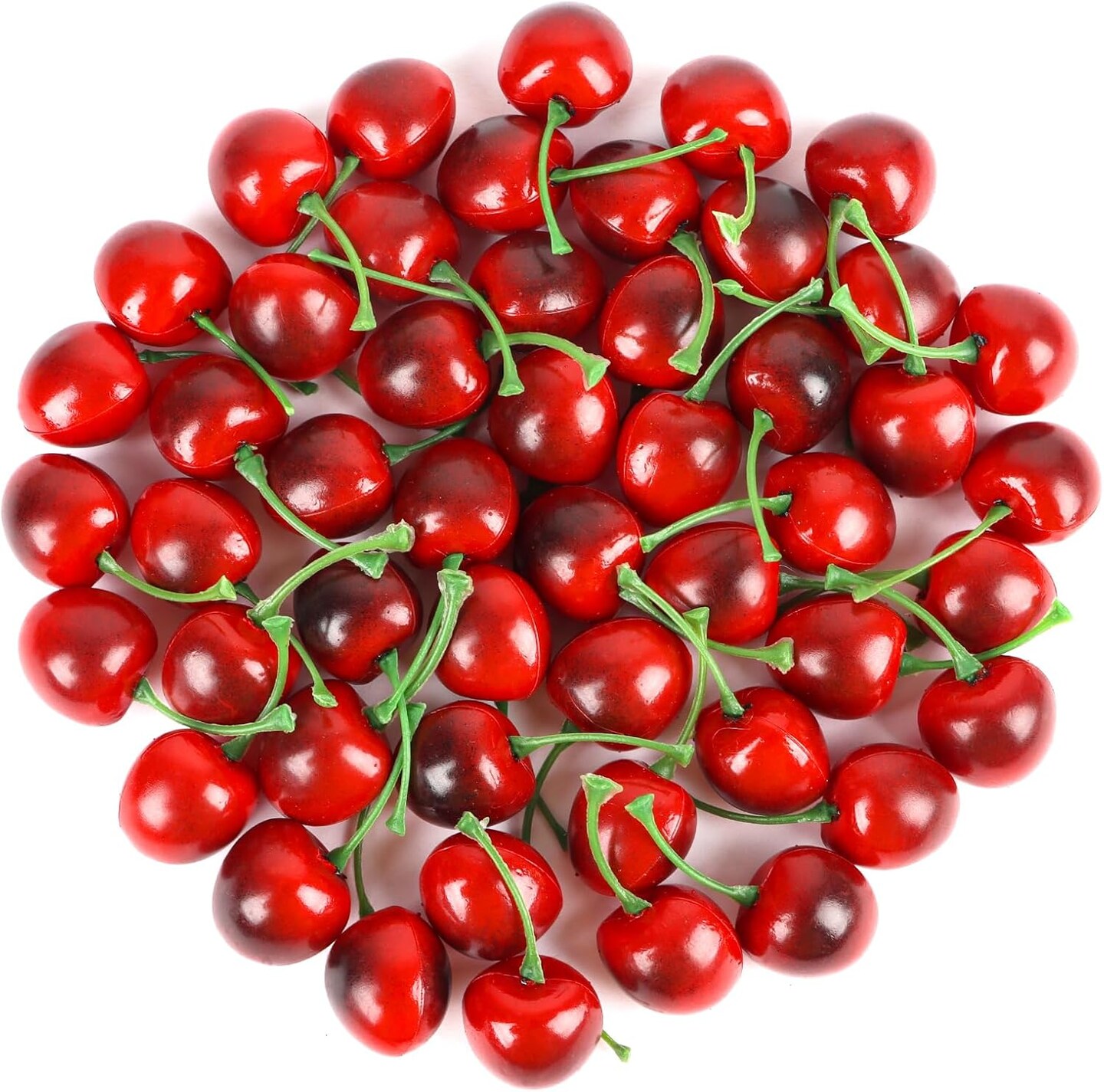 50pcs Artificial Fruit Cherries,Lifelike Fake Cherry Simulation Decor ...