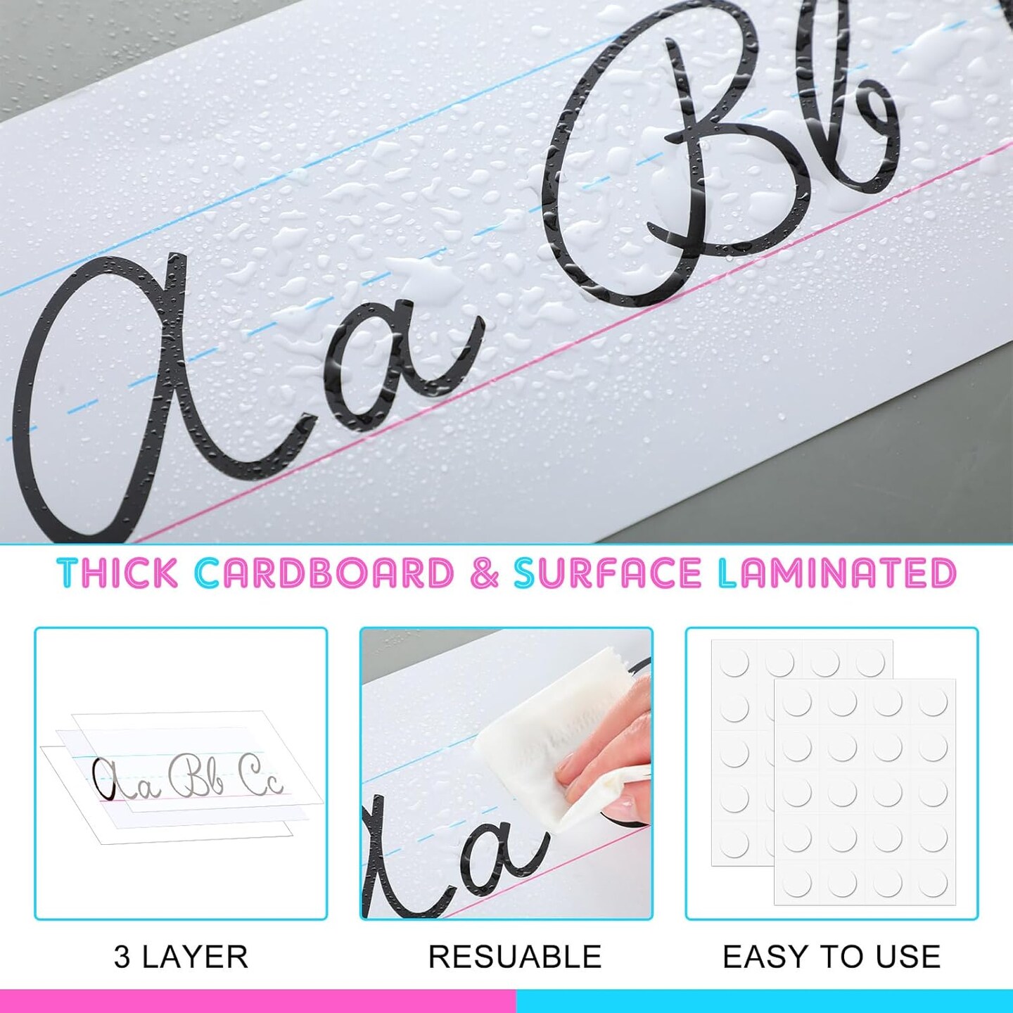 24 Pcs Cursive Alphabet Classroom Wall 11.8 X 6.3 inches | Michaels