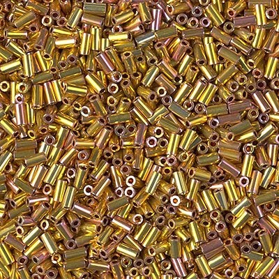 Miyuki 3mm (#1) Bugle Beads, 24kt Gold Iris , BGL1-199, 8.5 grams | Michaels