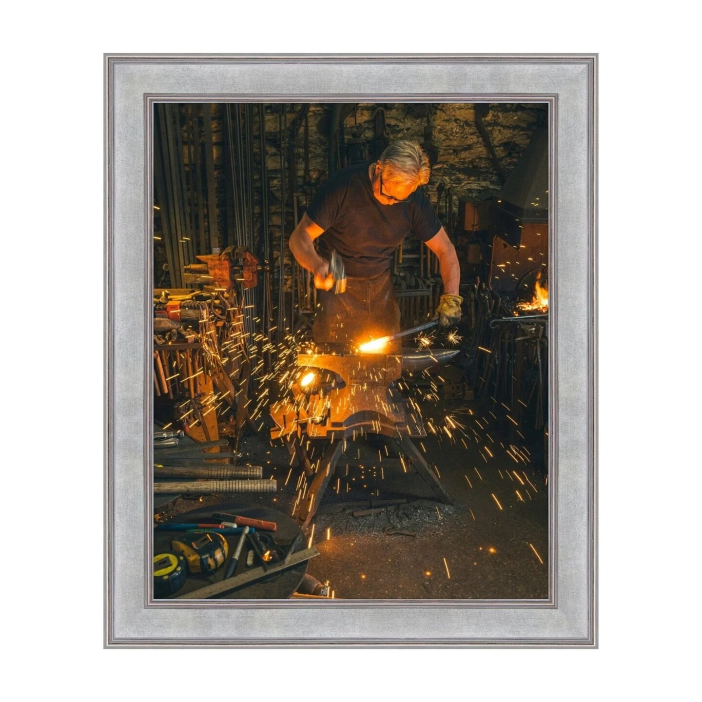 Modern 14x21 Gold Picture Frame Wood - Custom Framing, Color: Silver ...