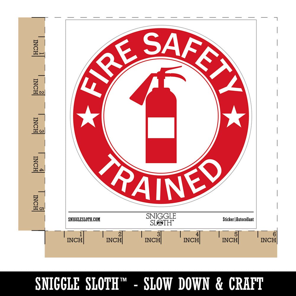 Water Bottle Sticker Set Fire Safety Trained Extinguisher Sign Cute ...