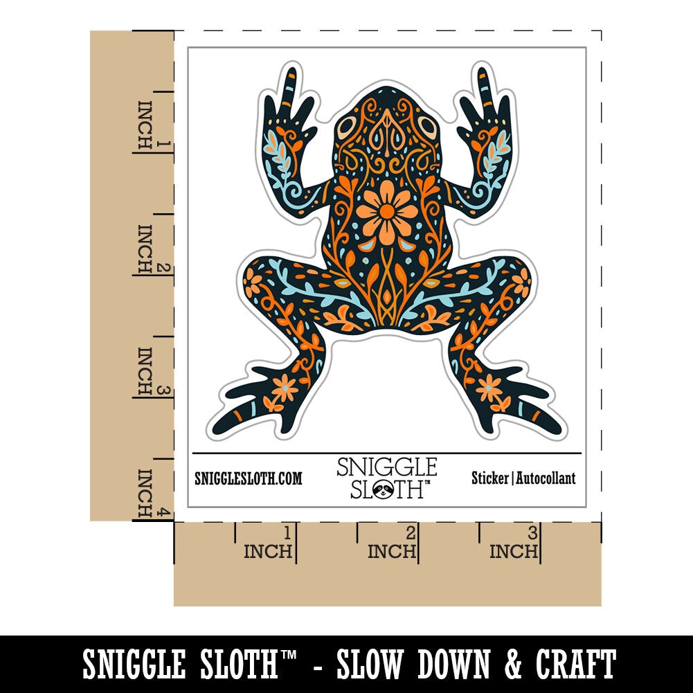 Water Bottle Sticker Set Floral Flower Frog Toad Fern Leaves Vines Cute ...