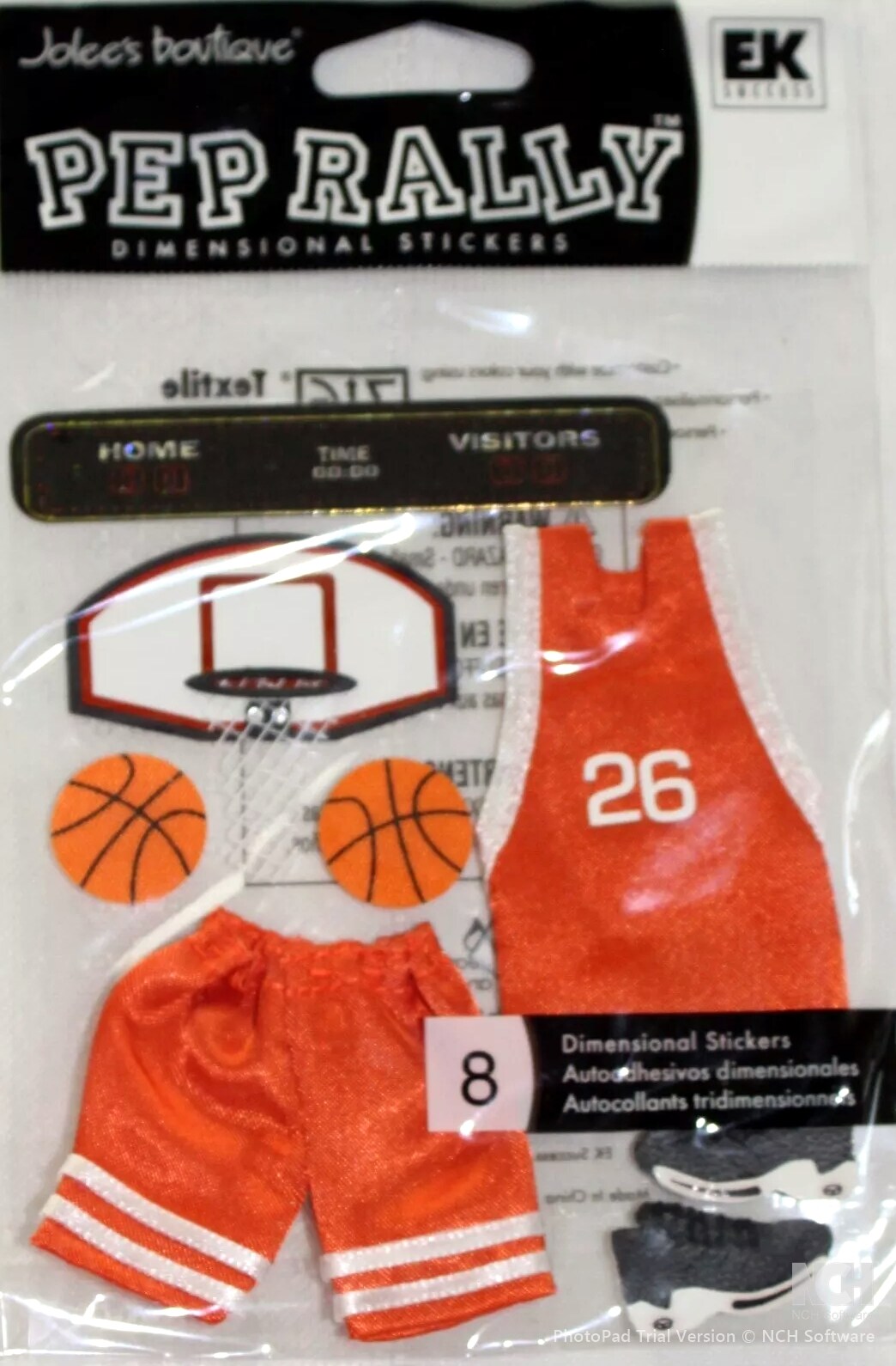 Jolee's Boutique Pep Rally Red Varsity Basketball Dimensional Stickers ...