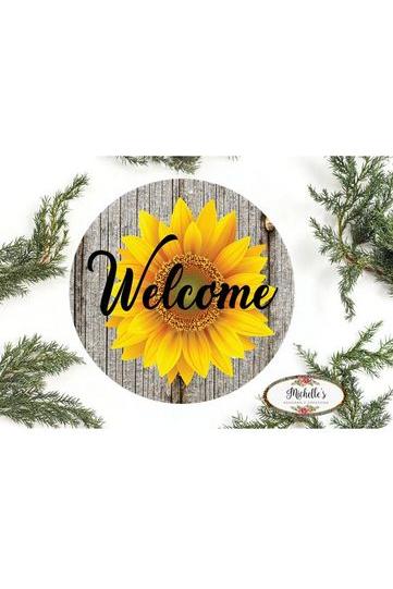 Sunflower Welcome Rustic Round Sign | Michaels