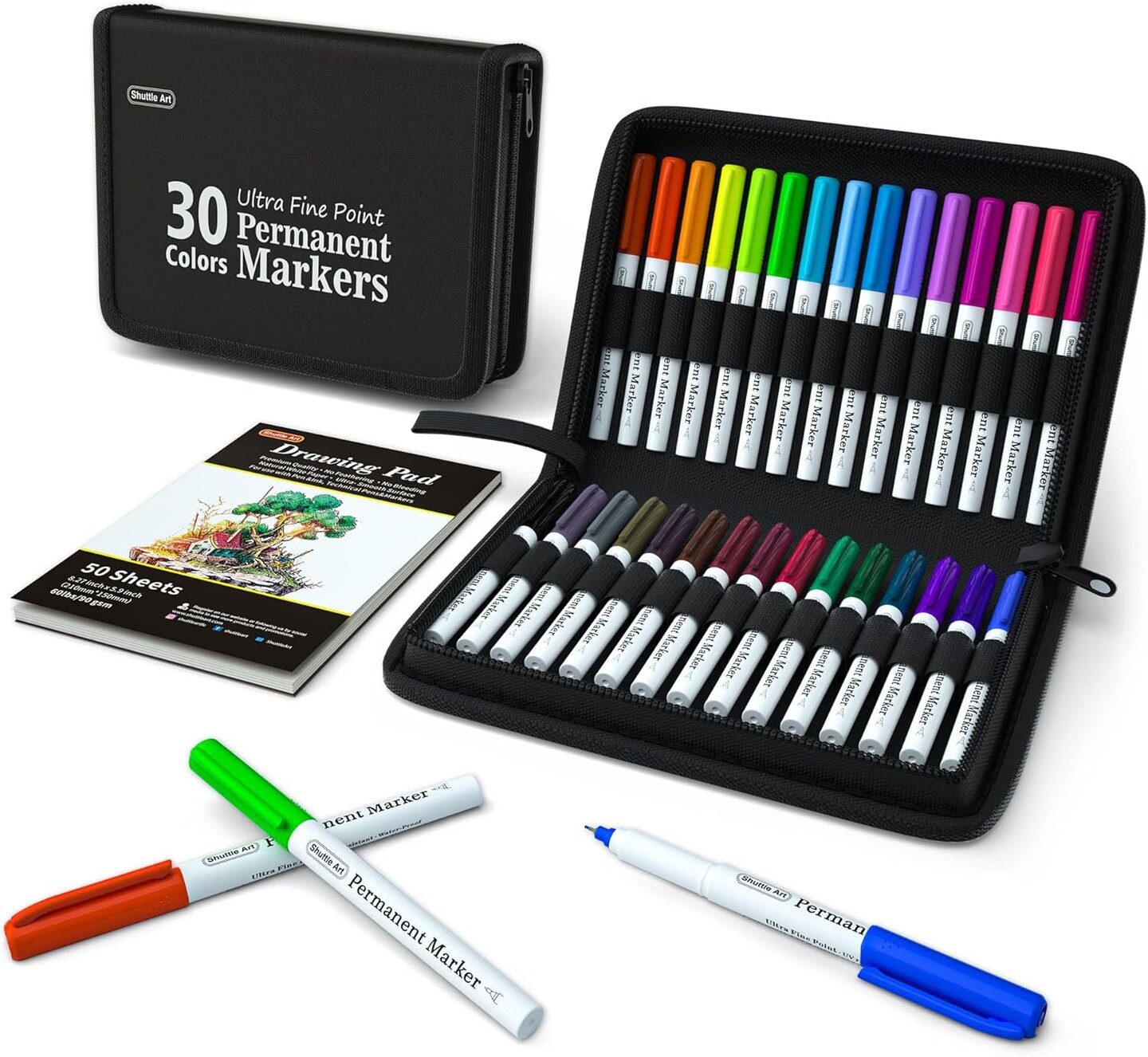 Permanent Markers, 30 Assorted Colors Ultra Fine Point Permanent Marker ...