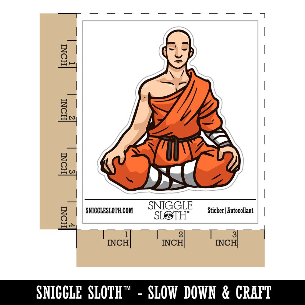 Water Bottle Sticker Set Meditating Shao Lin Monk Robes Man Cute ...