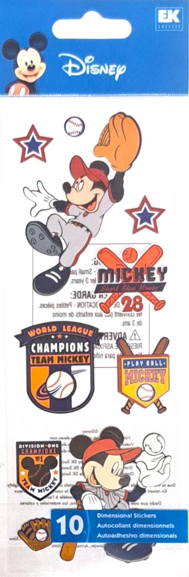 Disney Mickey Baseball Dimensional Stickers | Michaels