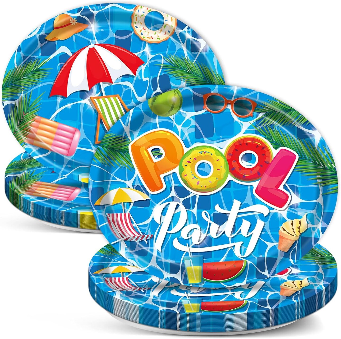 50PCS Swimming Pool Oval Paper Plates Large | Michaels