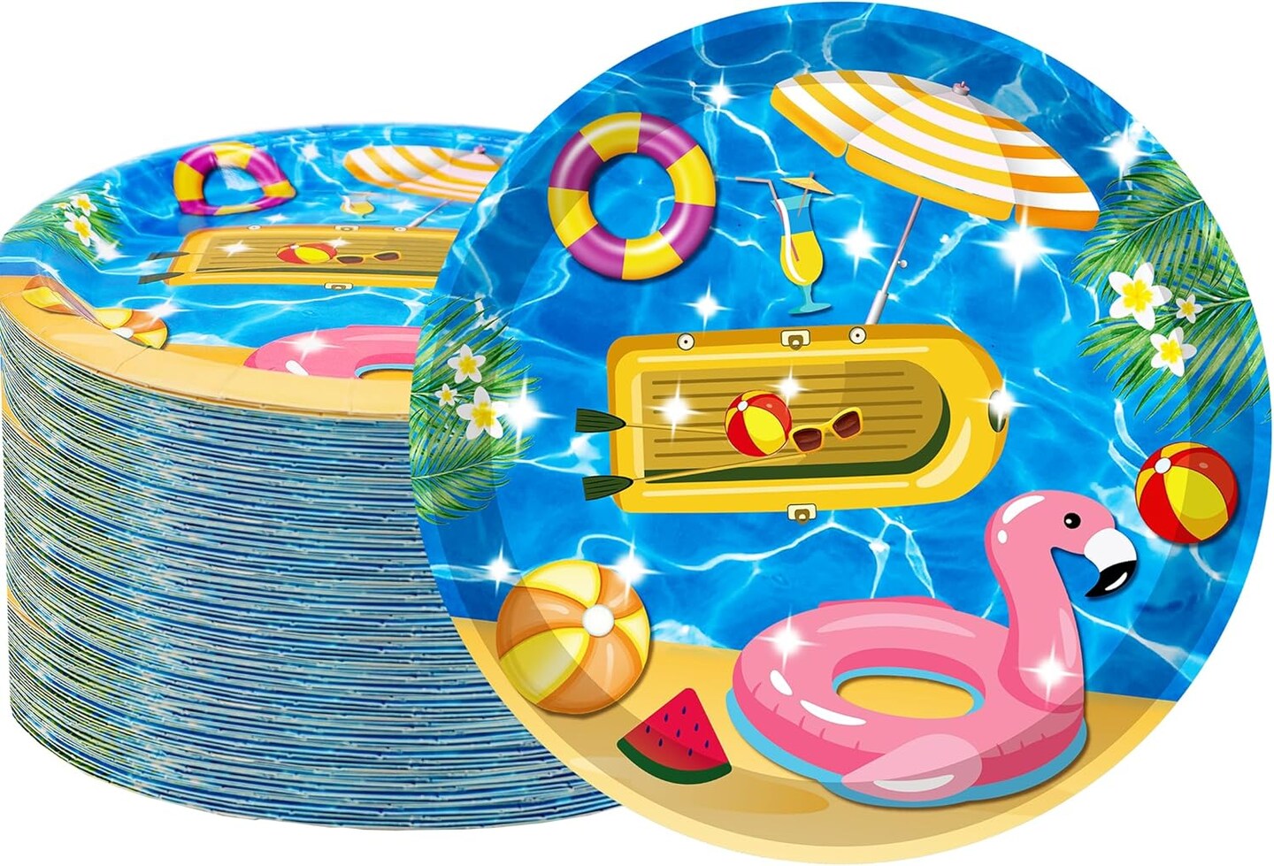 40 Pcs Beach Party Supplies,Beach Ball Pool Summer Party Plates | Michaels