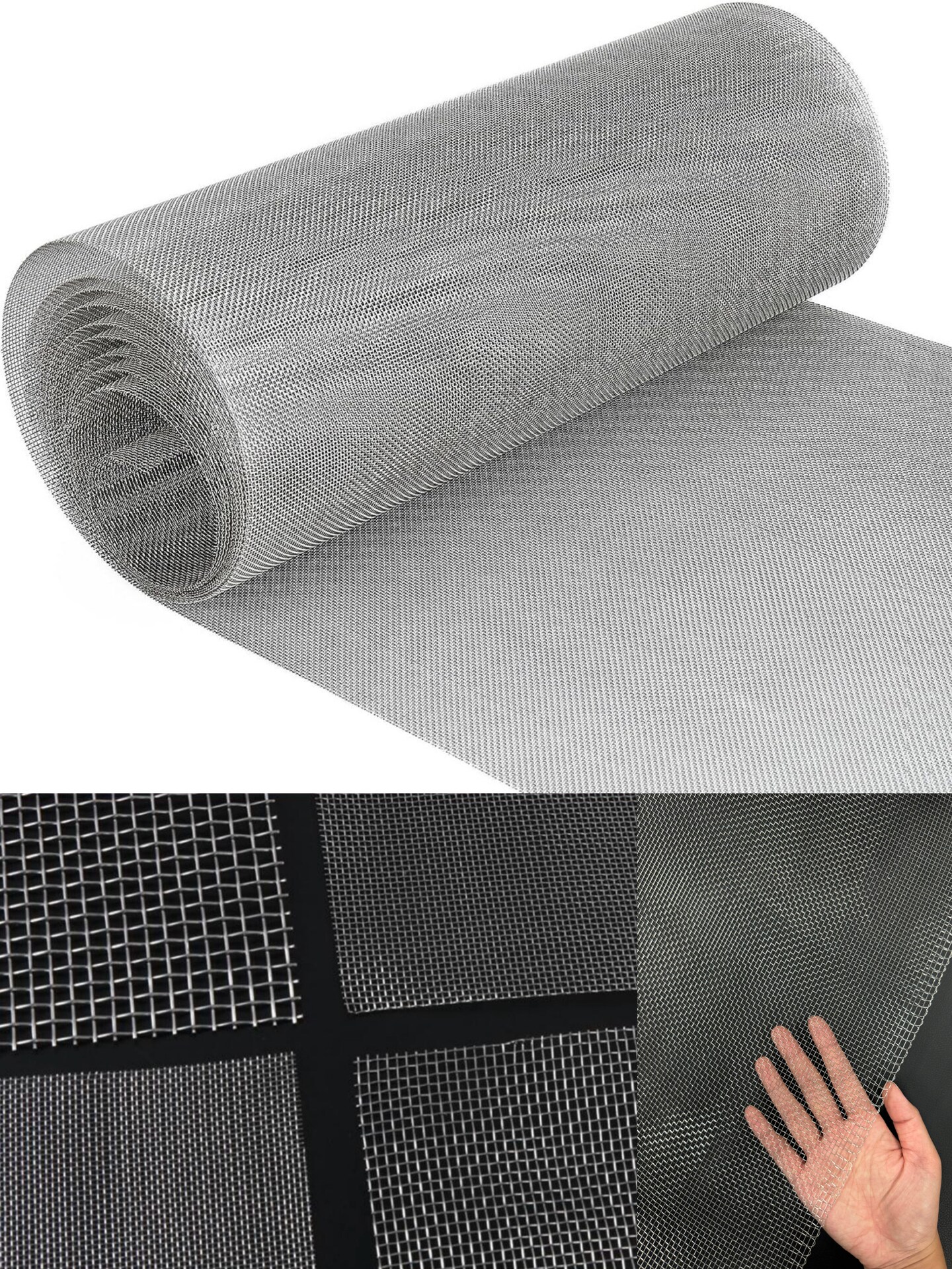 304 Stainless Steel Wire Metal Mesh Sheet Window Screen 39.5'' Width ...