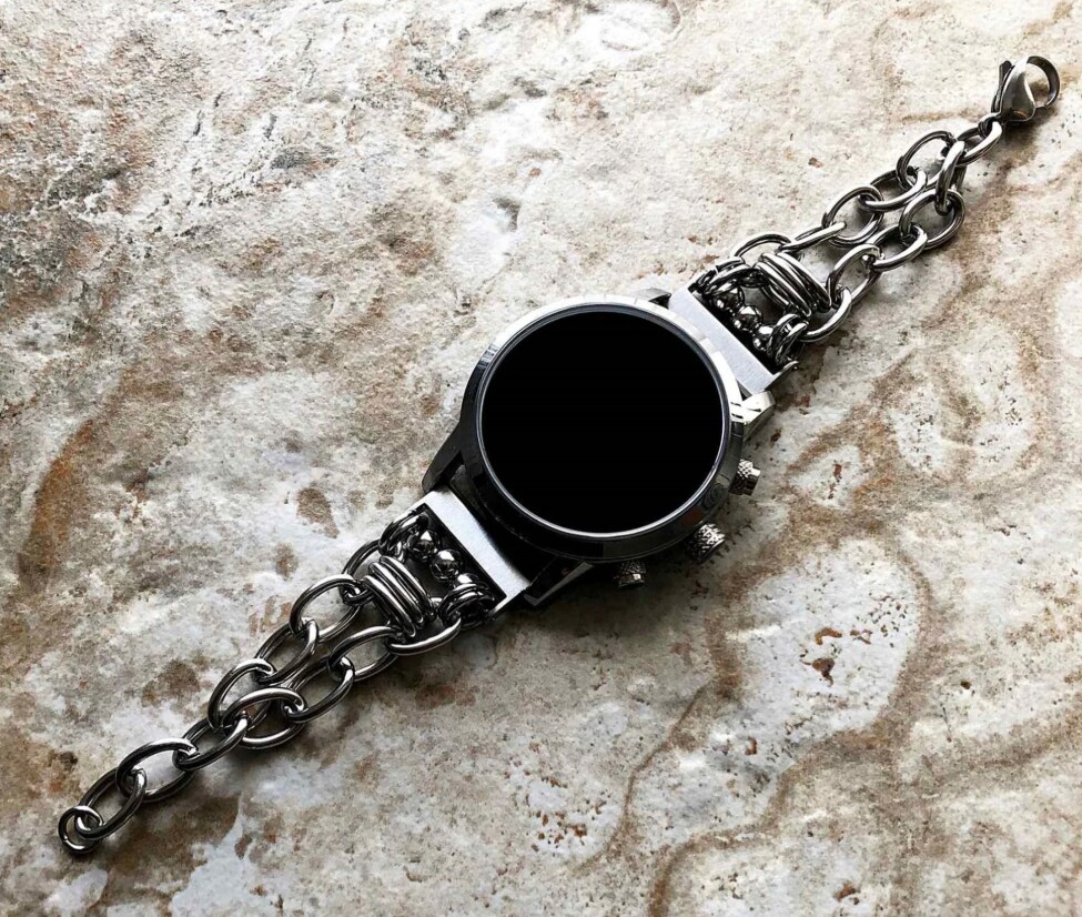 Garmin Watch Silver Color Chain Links Bracelet Band for Forerunner 55 ...