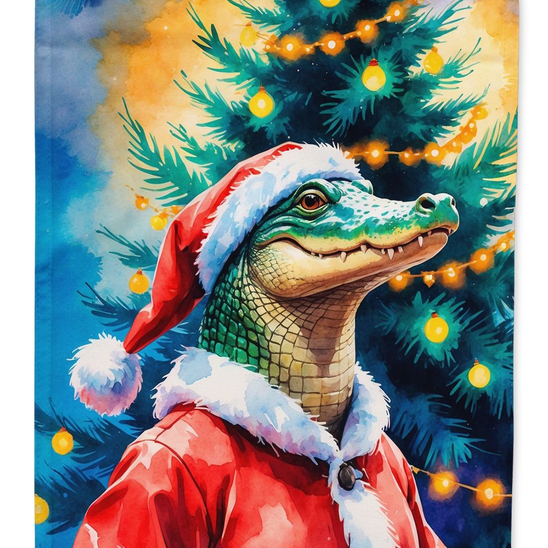 Edge Collections - 28" X 40" - Multicolor - Alligator Christmas Large ...