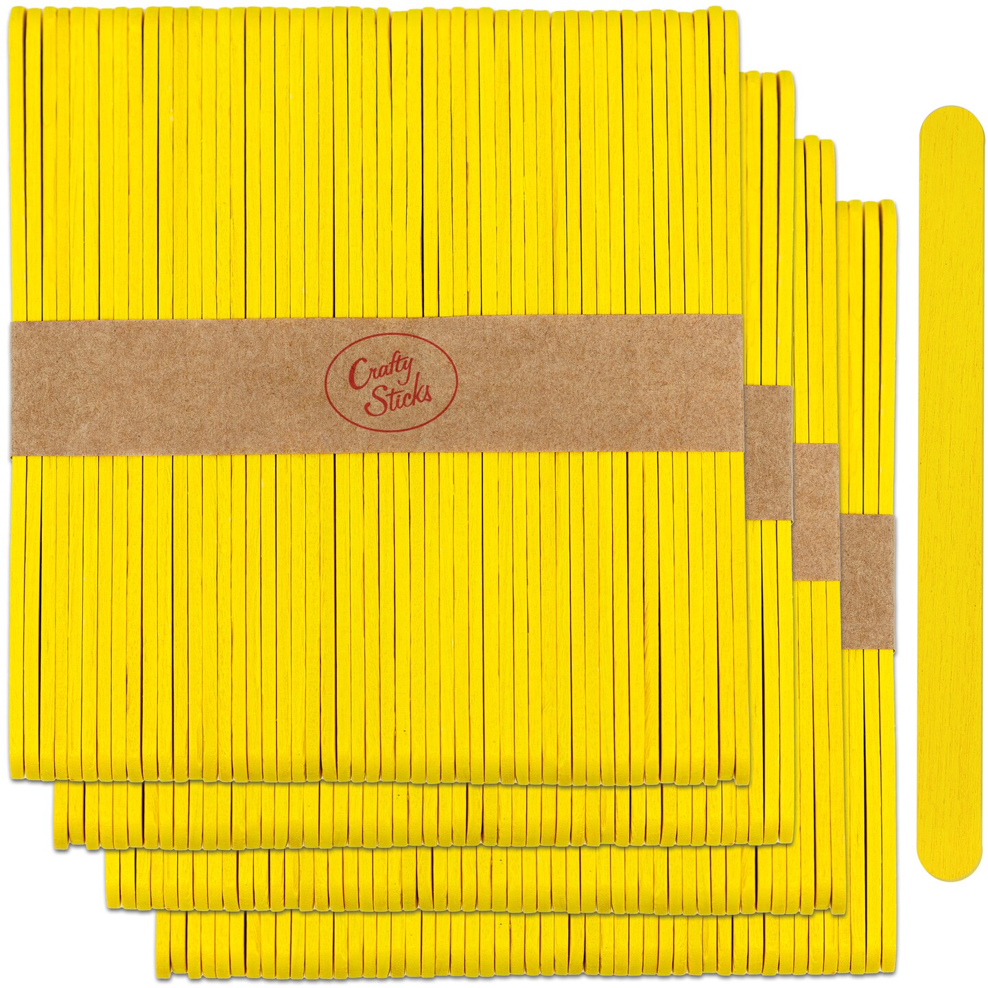 CraftySticks Colored Wood Craft Sticks 4.5 Inch, Red Orange Yellow ...