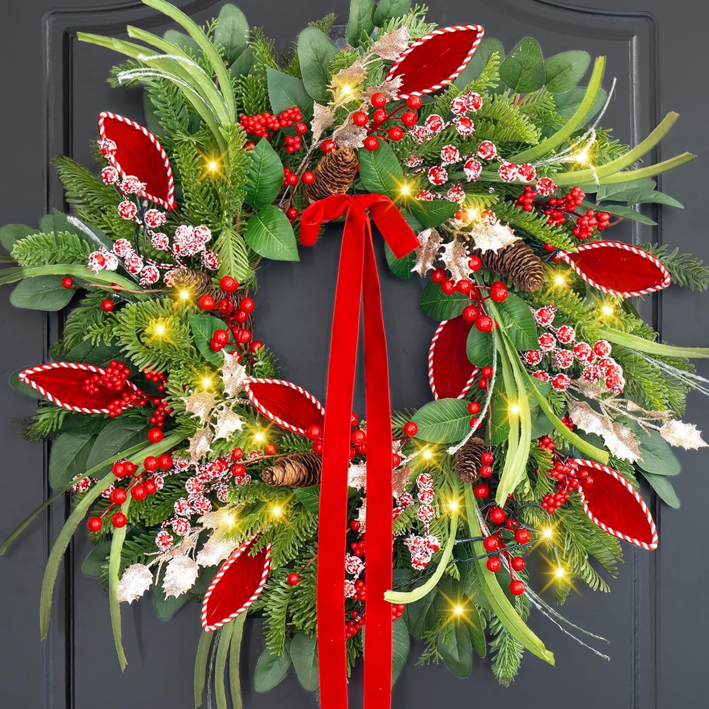 Outdoor Pre Lit Wreath
