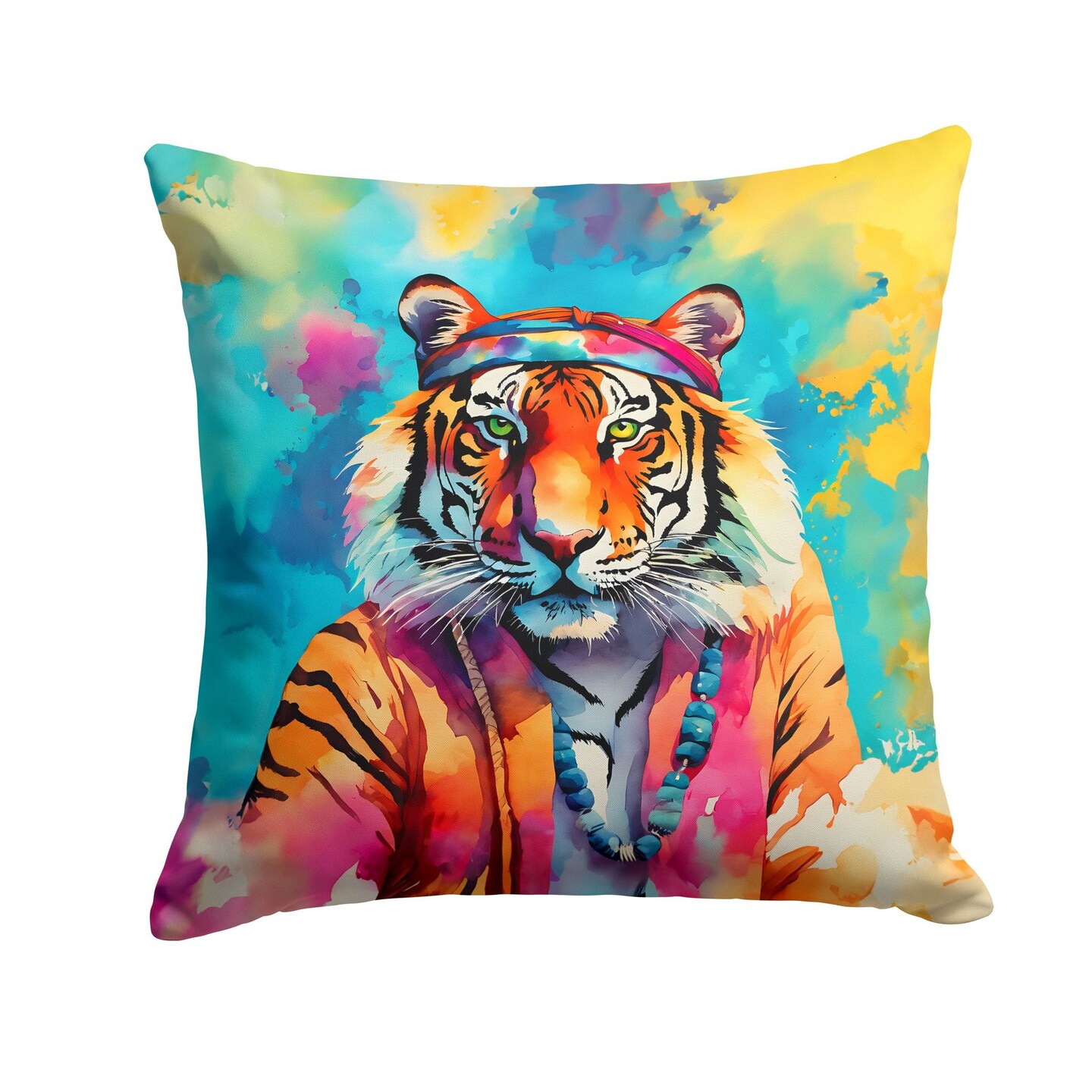 Edge Collections - 18" X 18" - Multicolor - Hippie Tiger NEW Bengal ...