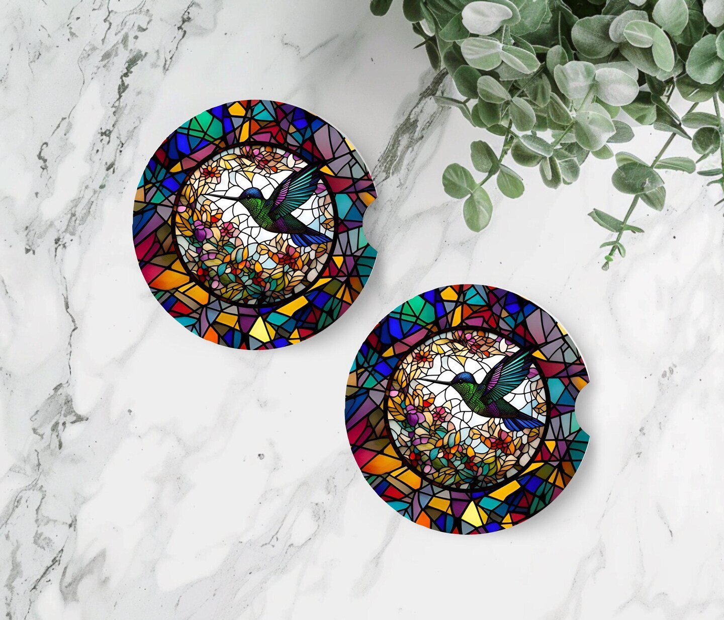 Hummingbird Car Coasters, 2 Coasters, 6 Design Choices, Ceramic Or ...