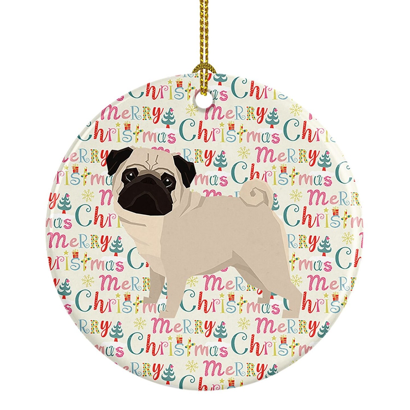 Edge Collections - 2.80" X 0.15" - Multicolor - Pug Holiday Cheer ...