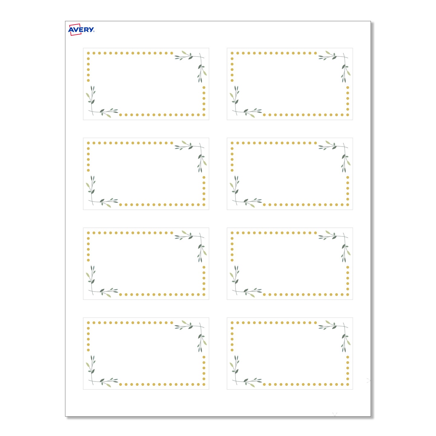 Avery® Printable Rectangle Cards with Sure Feed® Technology, Green ...
