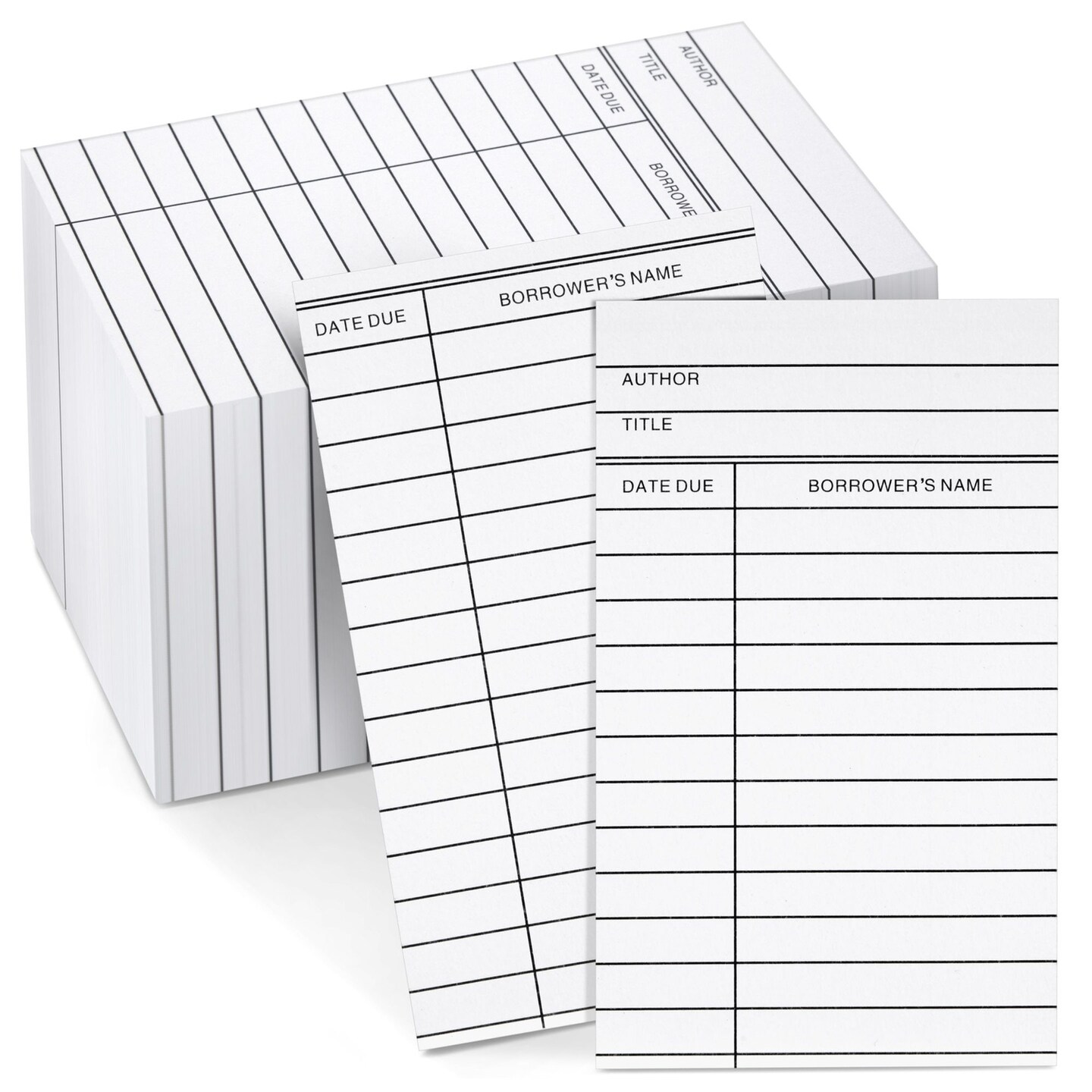 600 Pack Blank Library Cards for School Book Checkouts, CDs, DVDs ...