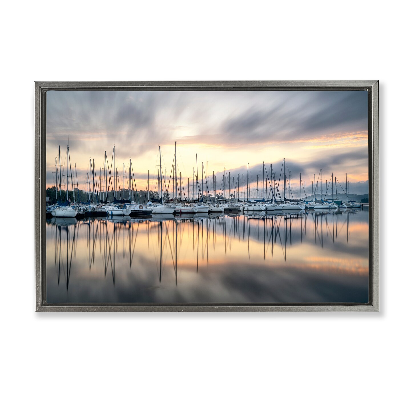 Stupell Industries Sailors Sunrise Harbor Floating Frame, design by D ...