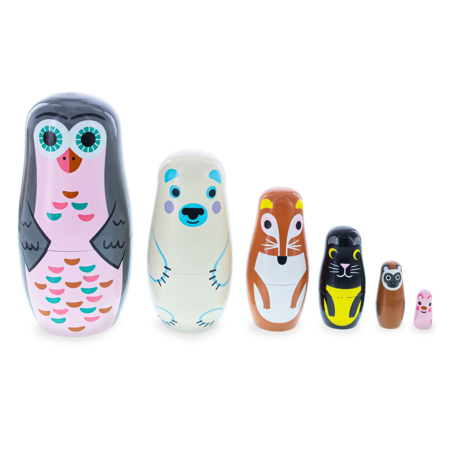 Set of 6 Animals Wooden Nesting Dolls | Michaels