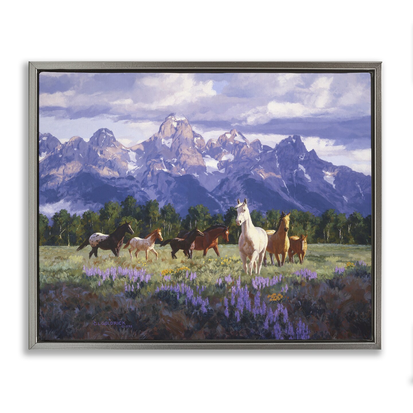 Stupell Industries Valley Meadow Horse Herd Floating Frame By Claire ...