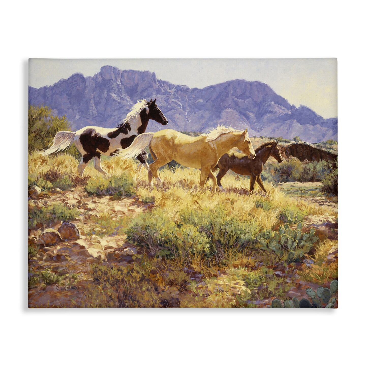 Stupell Industries Trotting Through Countryside Valley Canvas By Claire ...