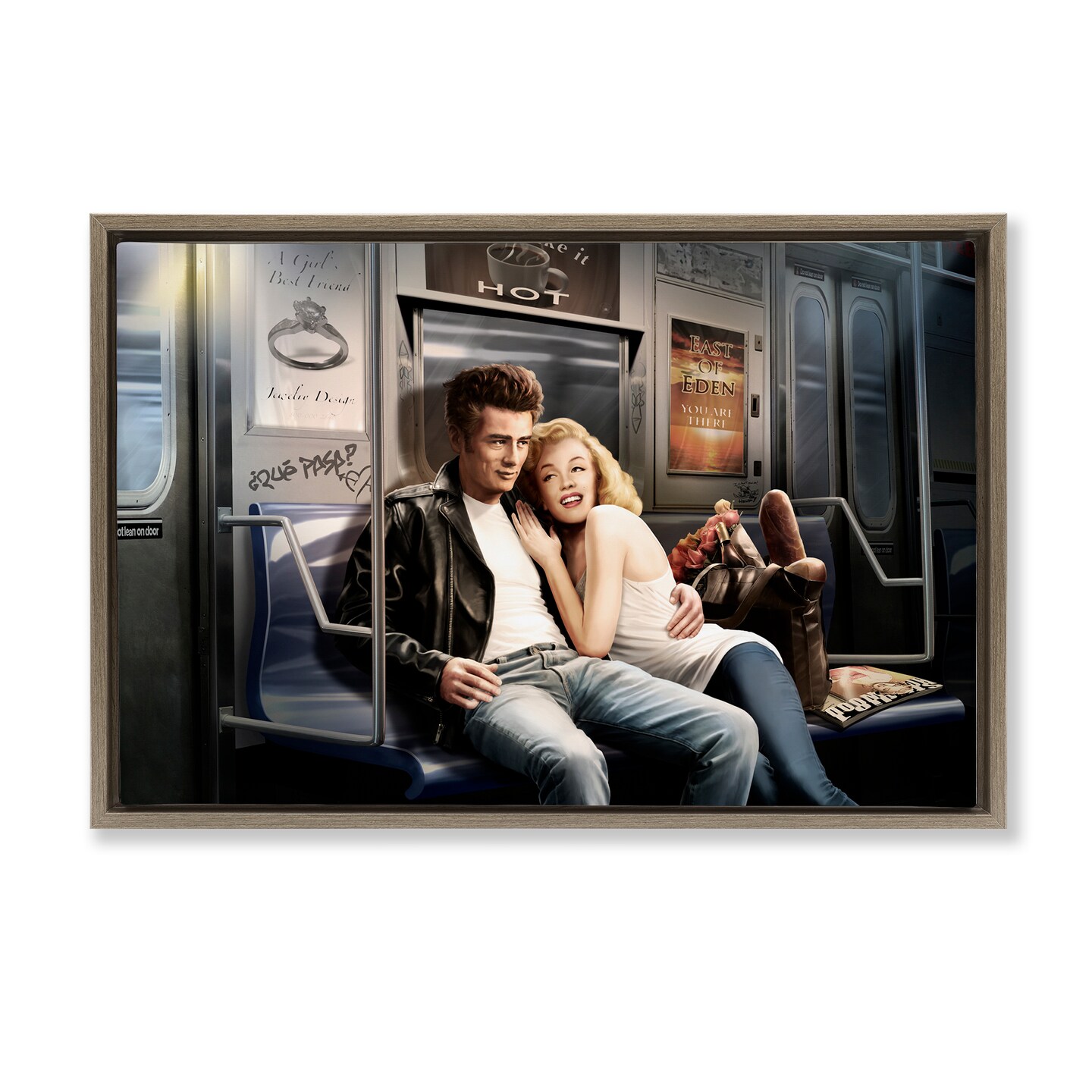 Stupell Industries Subway Ride Famous Figures Floating Frame By Jadei ...