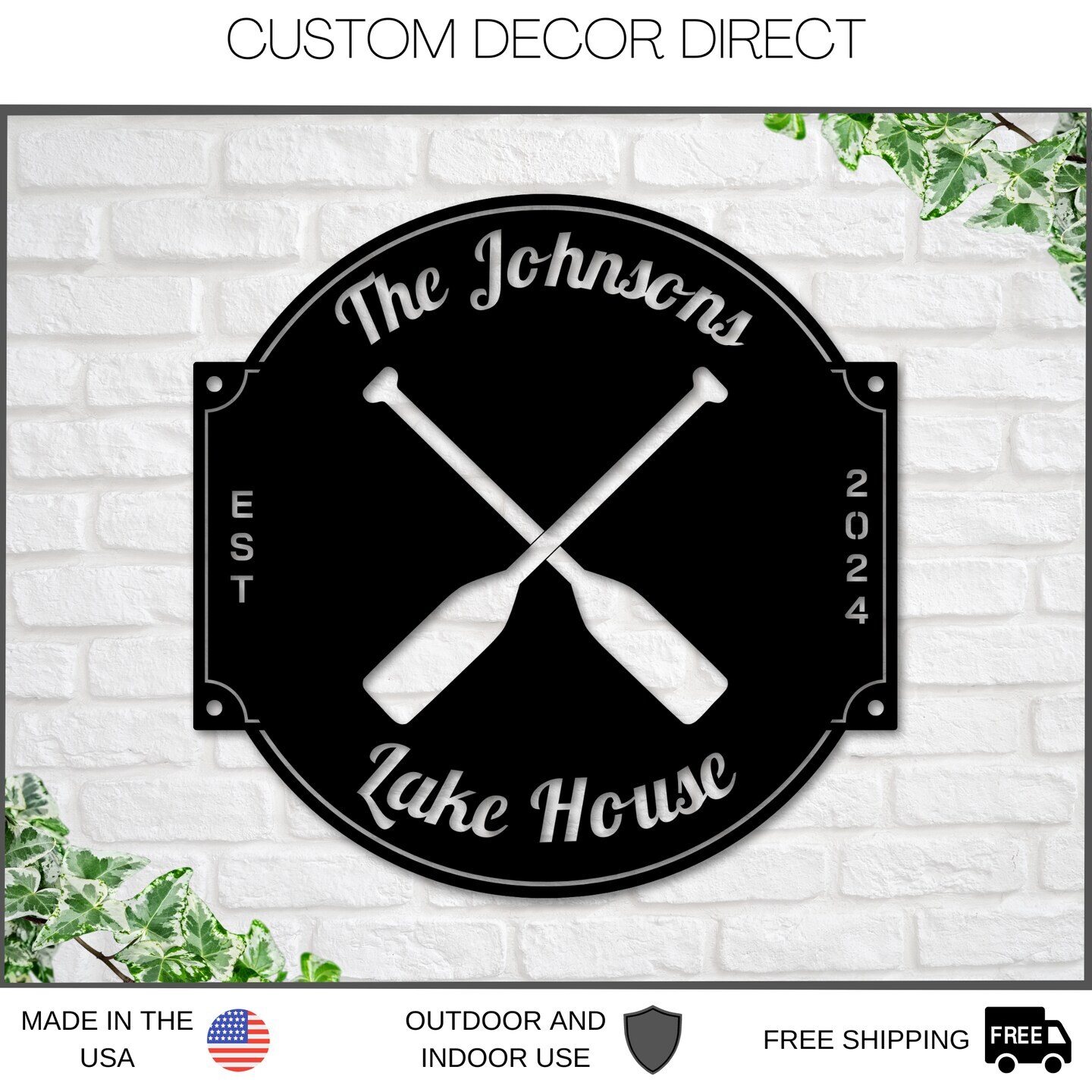 Lakehouse sign, Canoe Sign, Personalized Canoe Sign, Metal Canoe Sign ...