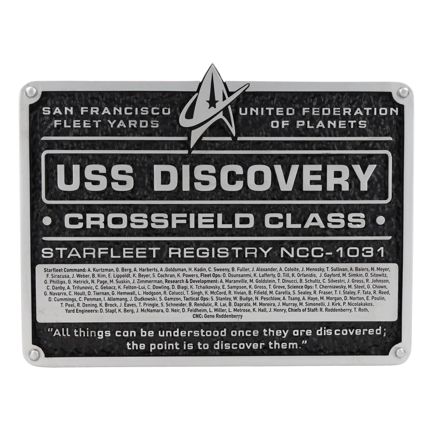 Eaglemoss Star Trek USS Discovery NCC-1031 Dedication Plaque Replica ...