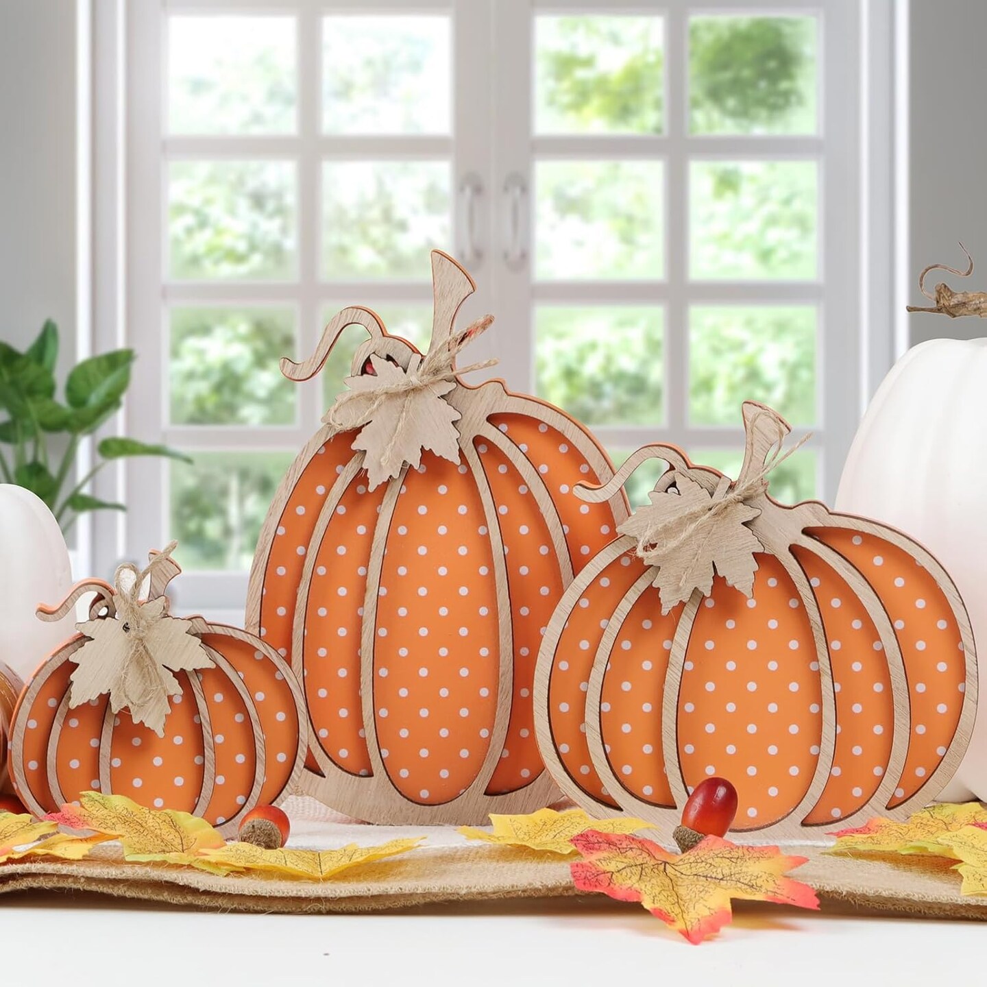 Fall Decor-Wooden Autumn Pumpkin Fall Decorations for Home Shelf Mantel ...