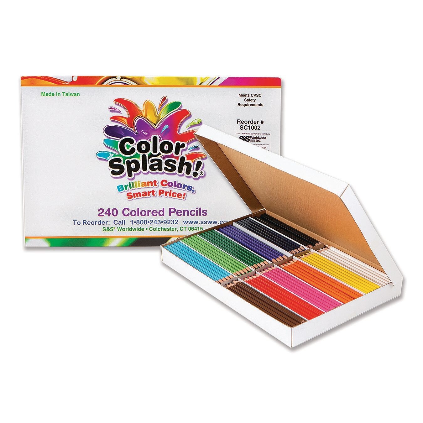 S&S Worldwide Color Splash! Colored Pencils PlusPack, 24 each of 10 ...