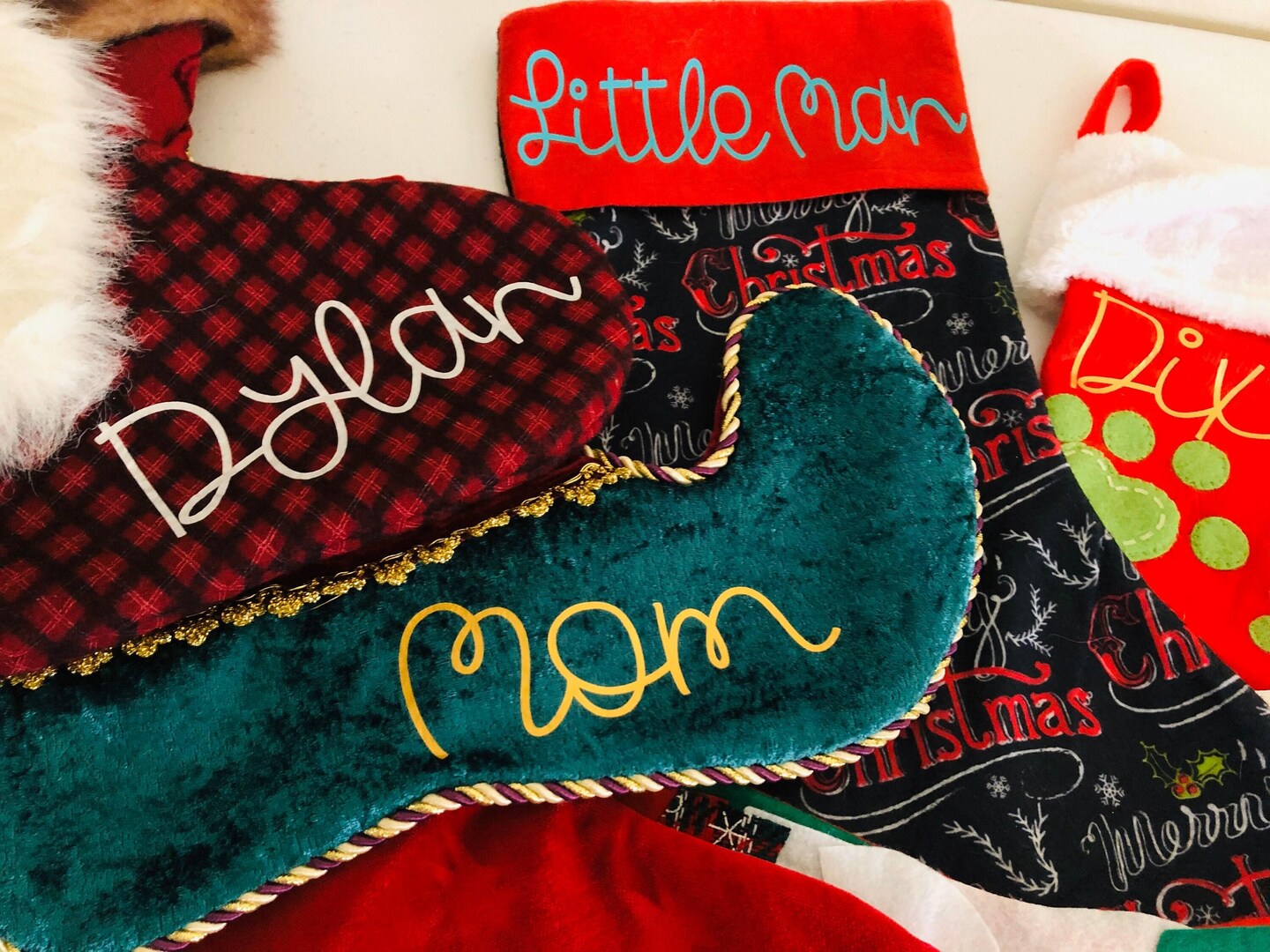 Iron on Names for Christmas Stockings, Personalized Family Stocking ...
