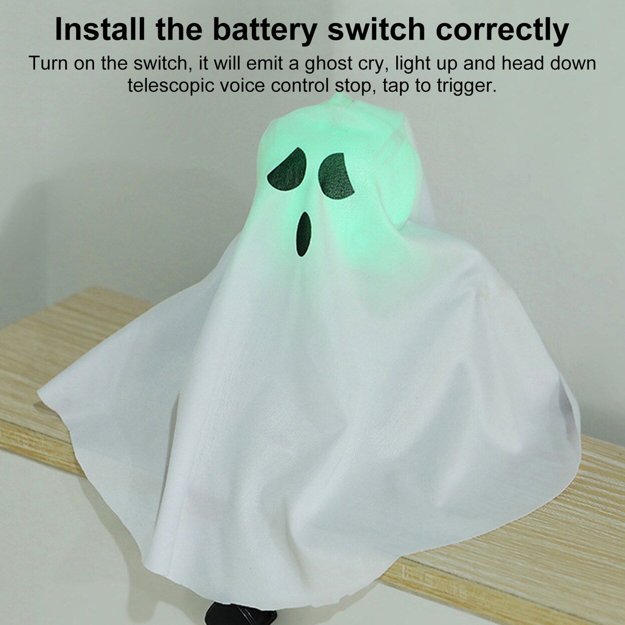 Halloween Ghost Decoration Battery Operated White Ghost Figurine For ...