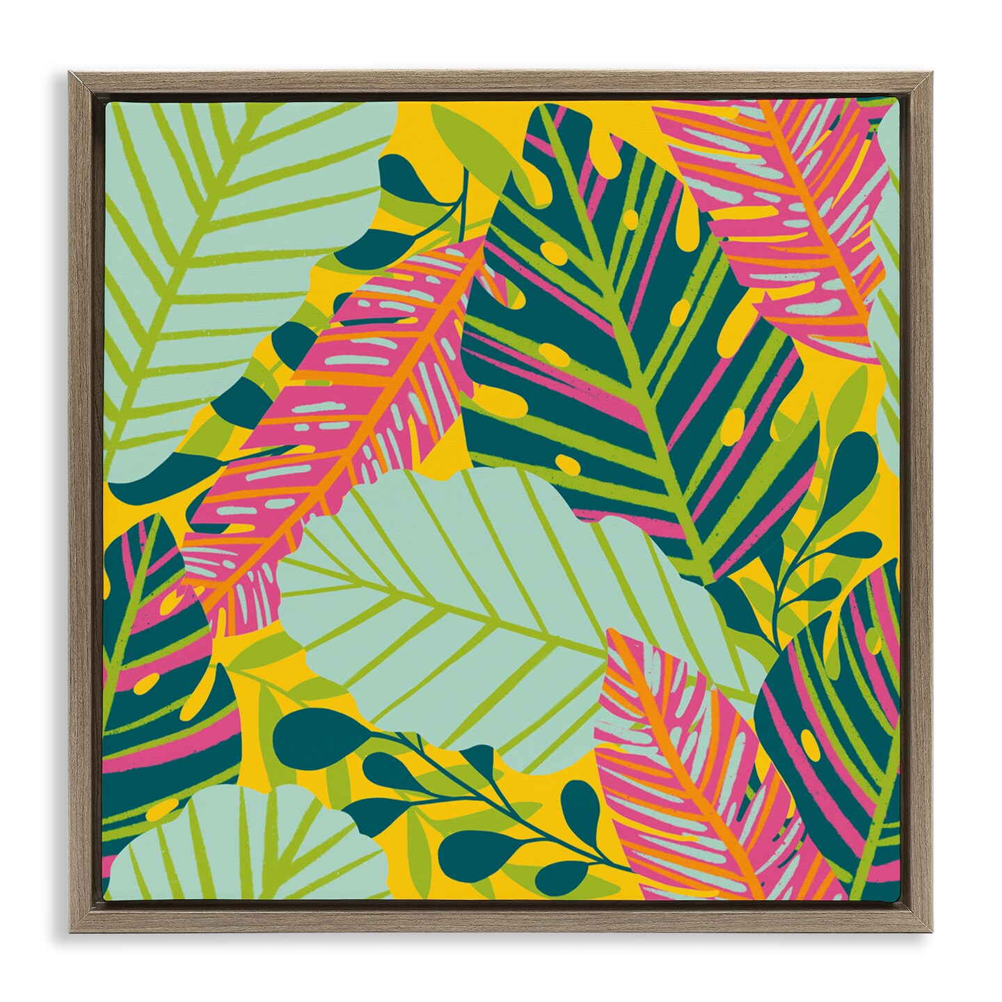 Stupell Industries Tropical Leaf Toss Floating Frame, design by Jilly Jack Designs | Michaels