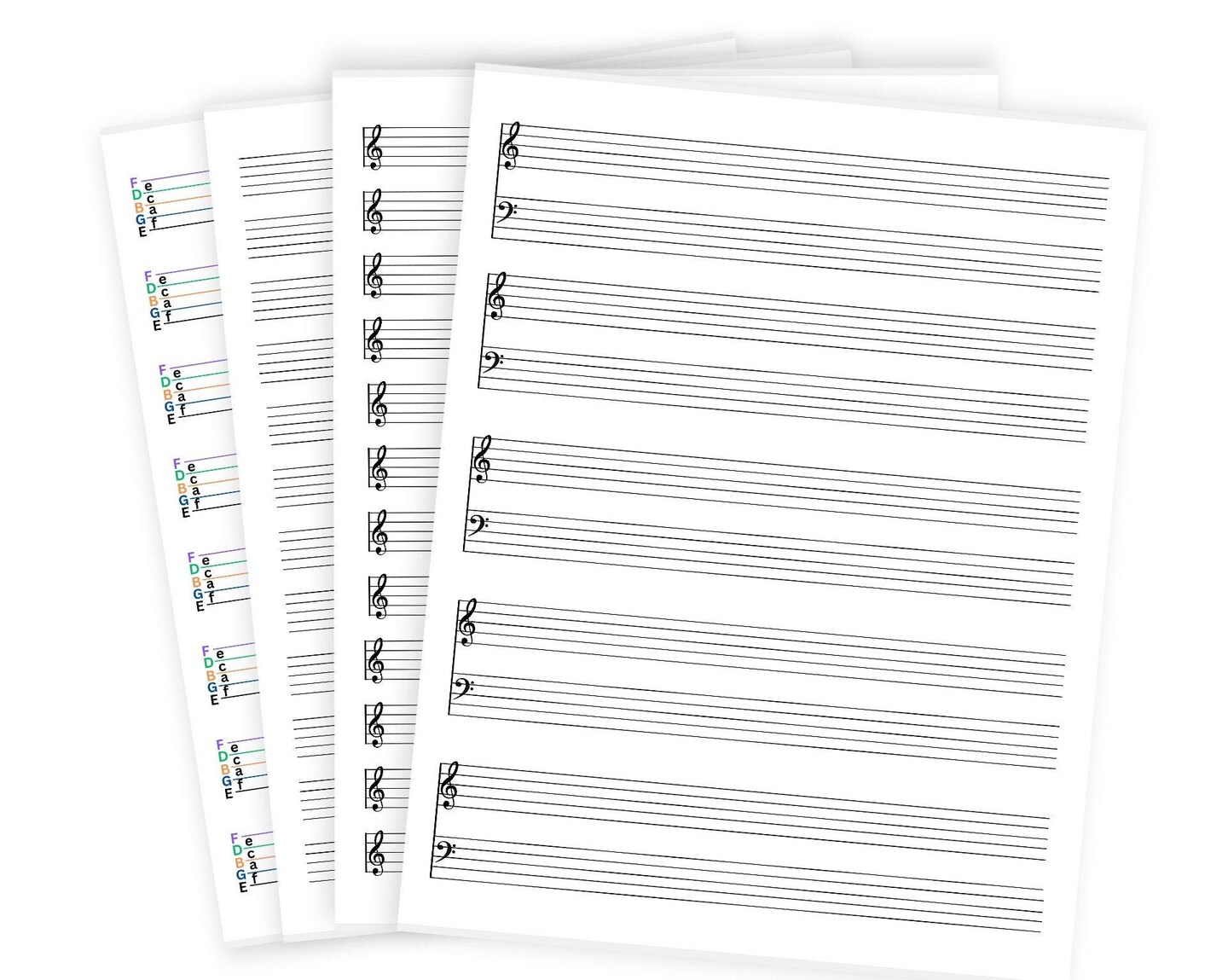 Printed Music Sheet Refills (25 Sheets) - Standard Letter Size Loose ...