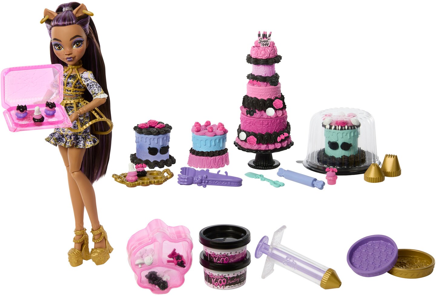 Mattel - Monster High Scary Sweet Birthday Playset & Clawdeen ...