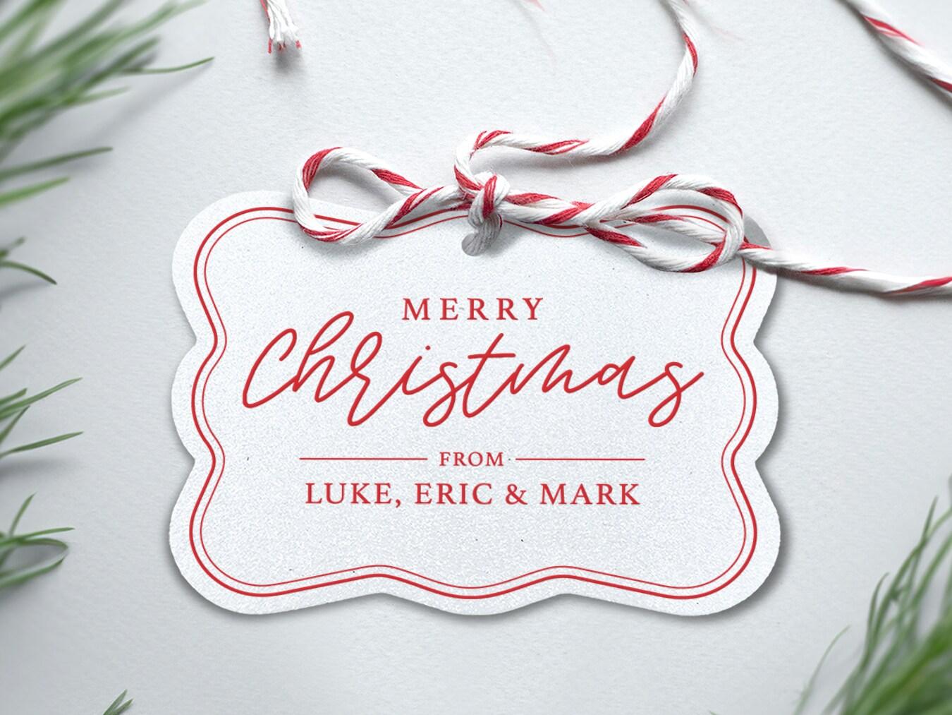 White Glitter Merry Christmas Hanging Tag | Custom Gift Tag | Unique ...