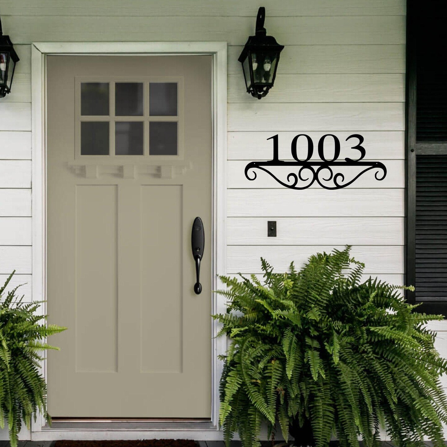 Personalized Simple Scroll Address Sign by Sea Biscuit Metal Designs ...