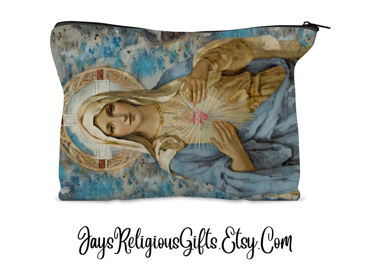 Immaculate Heart of Mary Rosary Pouch - Custom zippered Case for her ...