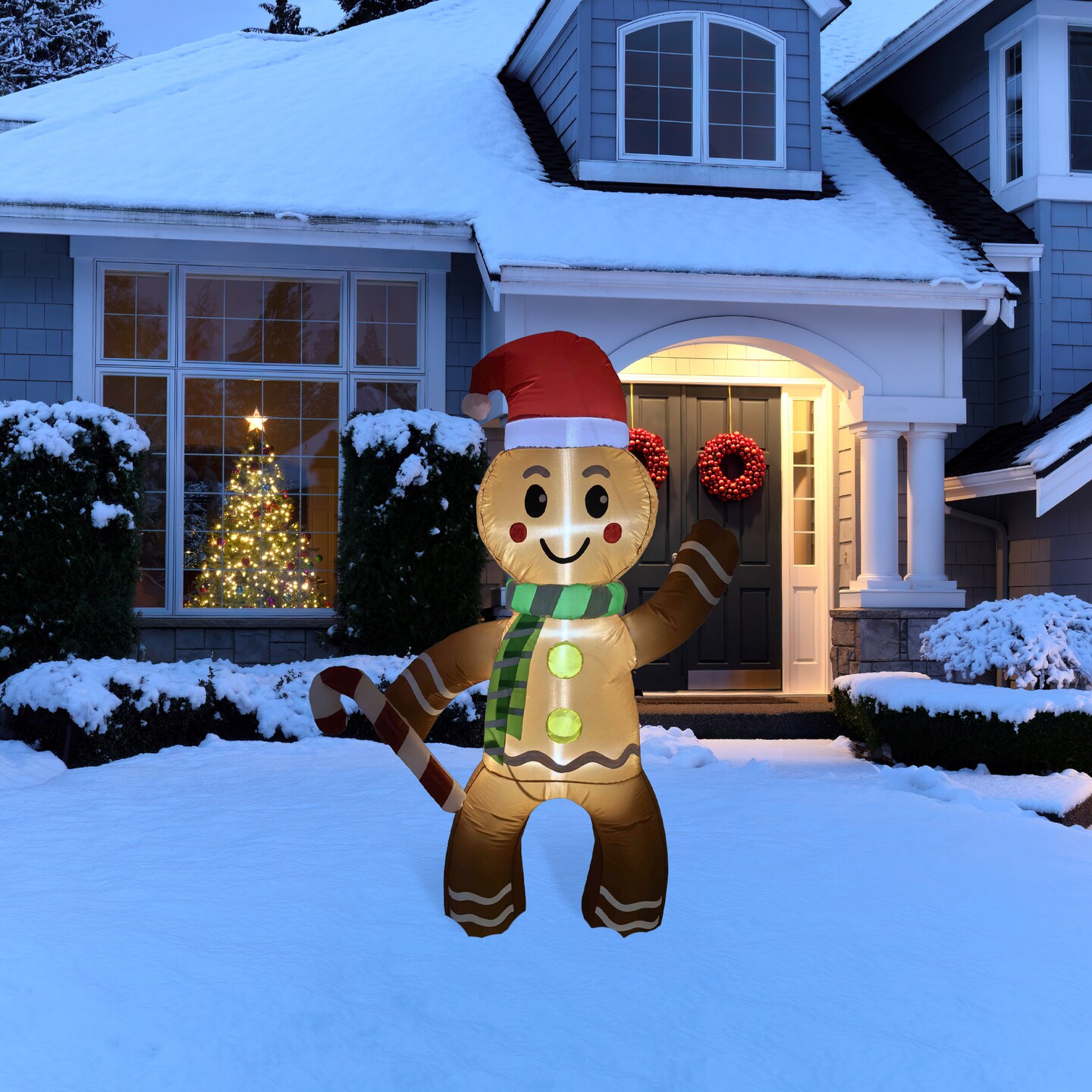 Northlight Lighted Inflatable Gingerbread Man Outdoor Christmas ...
