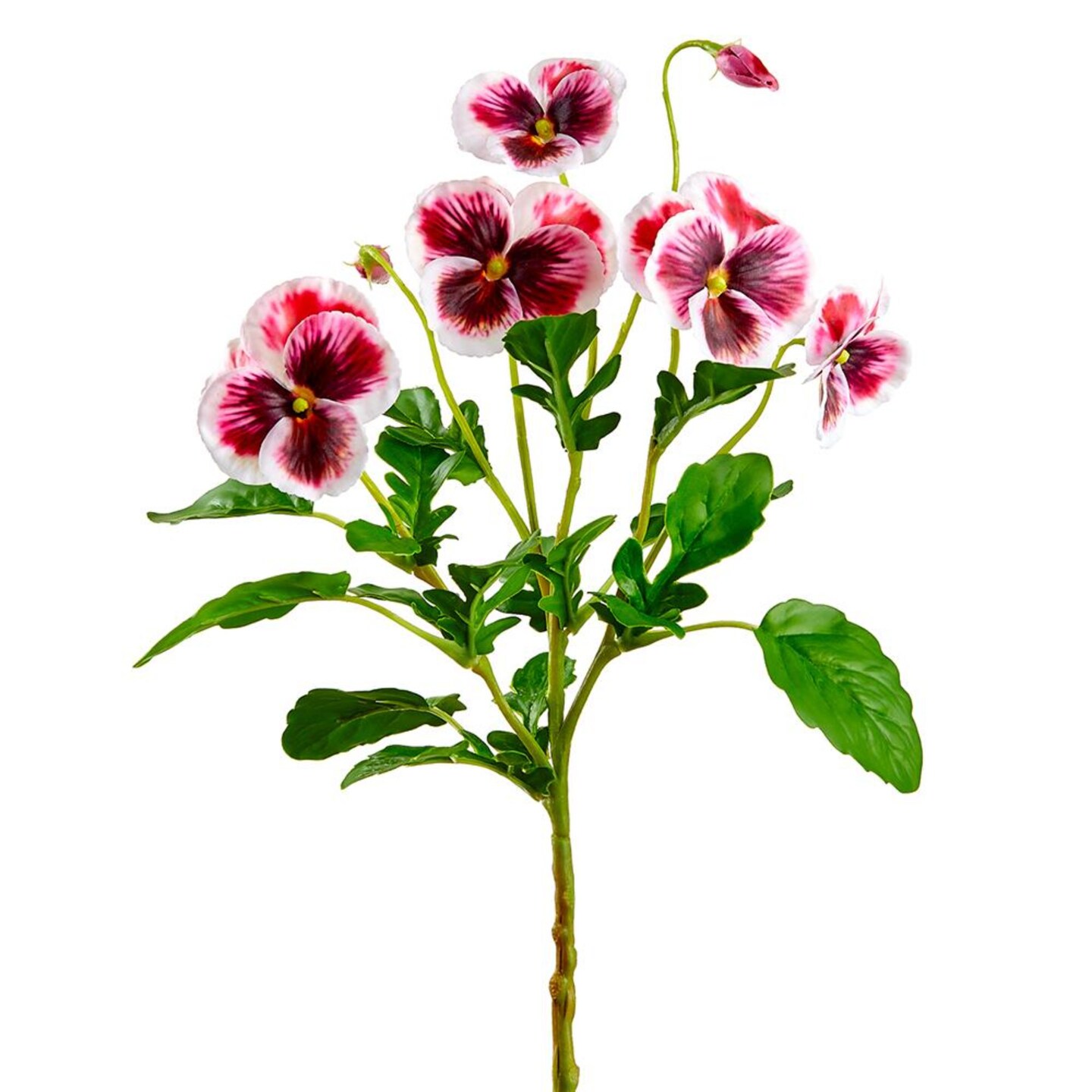 Allstate Pansy Artificial Floral Spray - 26" - White and Burgundy Red ...